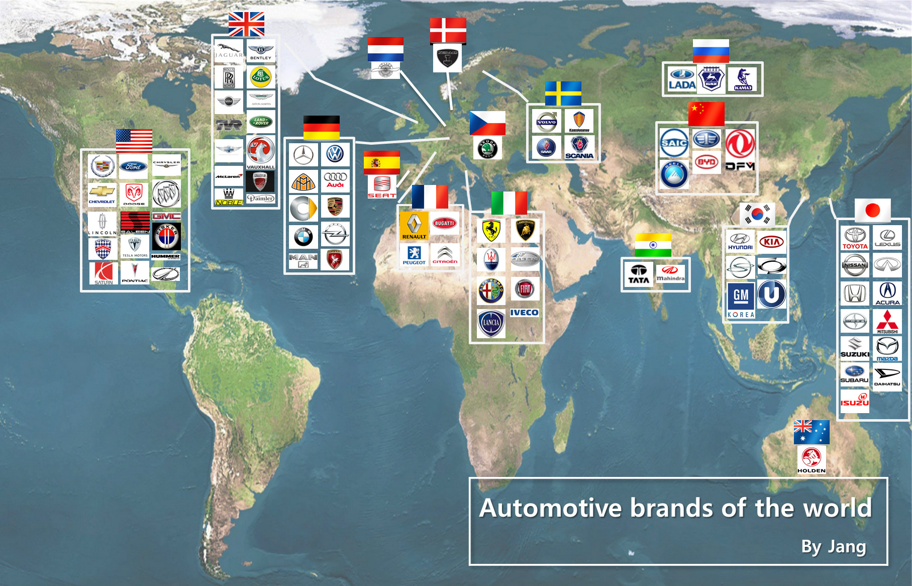 세계 자동차 브랜드 지도 (수정본) | 보배드림 국산차게시판
